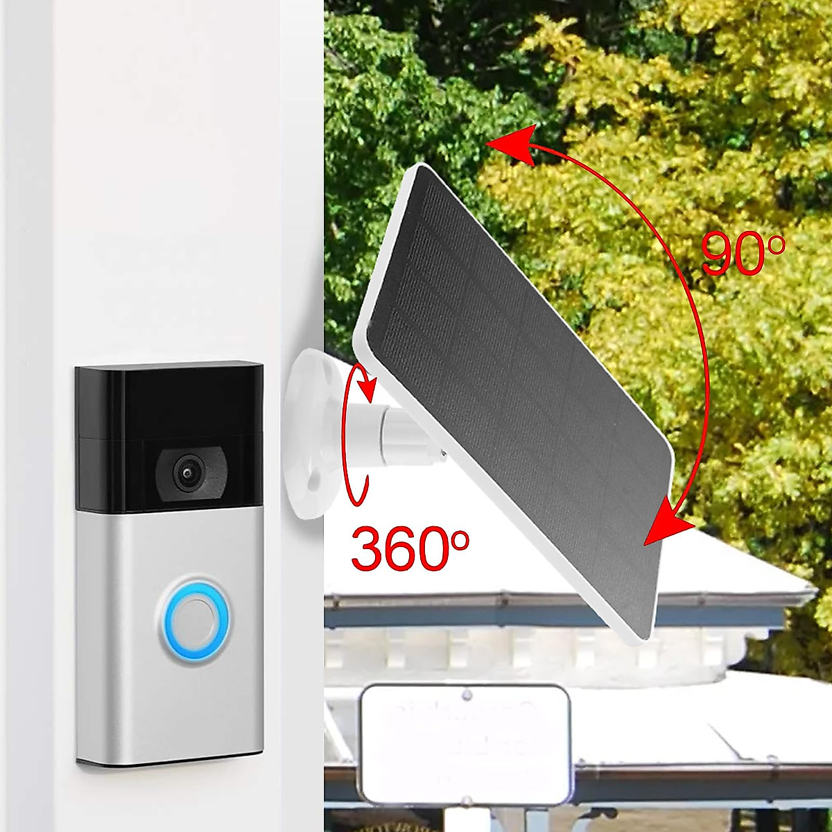 3-Pack Solar Panel Charger Fit for Eufycam 2C/2C Pro/E40/E20/2/2 Pro/E Camera Micro USB & Type C Port Charging 10FT Cable Wall Mount Weatherproof