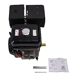 420CC Gas Engine, 15 HP Gasoline Motor Engine 4 Stroke Recoil Start Replacement Engine OHV Pull Start Garden Tool Gas Motor (Black)