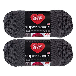 Bulk Buy: Red Heart Super Saver (2-Pack) (Charcoal, 7 oz Each Skein)