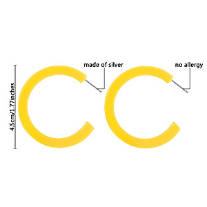 Skylety 4 Pairs 80s Neon Earrings for Women 90s Retro Hoop Drop Dangle Earrings for 80's Party Cosplay Costume Accessories(Half Hoop Style)