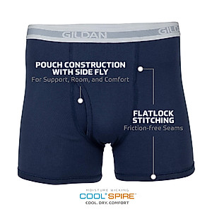 Gildan Men's Underwear Boxer Briefs, Multipack, Mixed Blue (5-Pack), Large