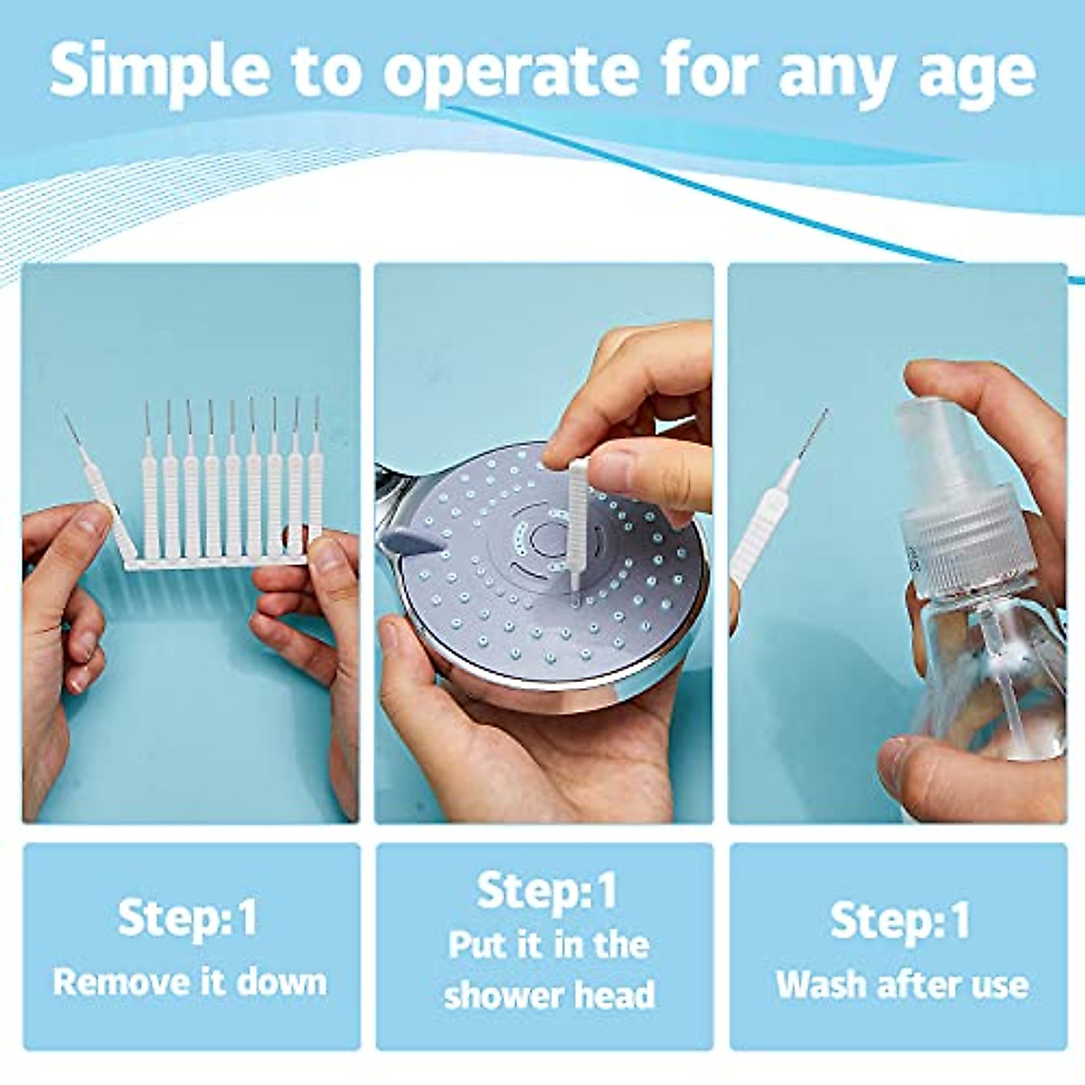 Hushee 100 Pieces Shower Head Cleaning Brush Shower Head Cleaner Tool Anti Clogging Shower Nozzle Cleaning Brush Multifunctional Hole Cleaning Brush for Pore Small Nozzle Keyboard