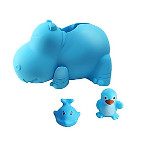 Bath Spout Cover - Faucet Cover Baby - Tub Spout Cover Bathtub Faucet Cover for Kids -Tub Faucet Protector for Baby - Silicone Spout Cover Blue Hippo - Kids Bathroom Accessories - Free Bathtub Toys