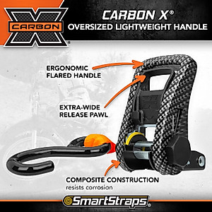 CARGOSMART 10' 1500lb CarbonX Ratchet Tie Downs 2 Pk