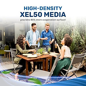 Portable Swamp Coolers - 5300 CFM MC61M Evaporative Air Cooler with 3-Speed Fan - Water Cooler Fan 1600 Sq. ft. Coverage High Velocity Outdoor Cooling Fan Swamp Cooler by Hessaire - Gray