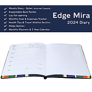 Collins Edge Mira 2024 A5 Diary - Week to View Planner - Colourful Lifestyle Planner and Organiser for Office, Work, Personal and Home - Weekly - EDMR153.55-24 (Navy)