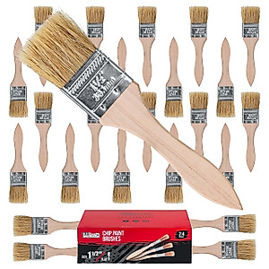 U.S. Art Supply 24 Pack of 1-1/2 inch Paint and Chip Paint Brushes for Paint, Stains, Varnishes, Glues, and Gesso