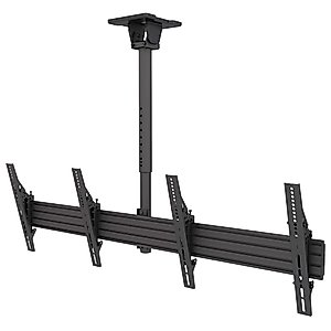 Kanto MBC211T Digital Signage Menu Board Ceiling Mount System with Tilting Arms for 40-Inch to 60-Inch TVs | Precision Leveling for Perfect TV Alignment | 2 TVs | Black