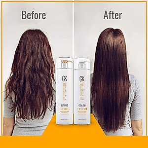 Global Keratin GK Hair Moisturizing Shampoo and Conditioner Set 1000ml I Organic Argan Oil Hair Serum For Frizz Control Dry Damage Hair Repair 10ml