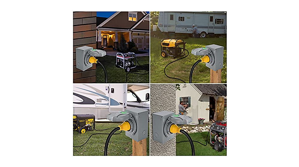 MICTUNING 30 Amp Weatherproof Generator Inlet Box