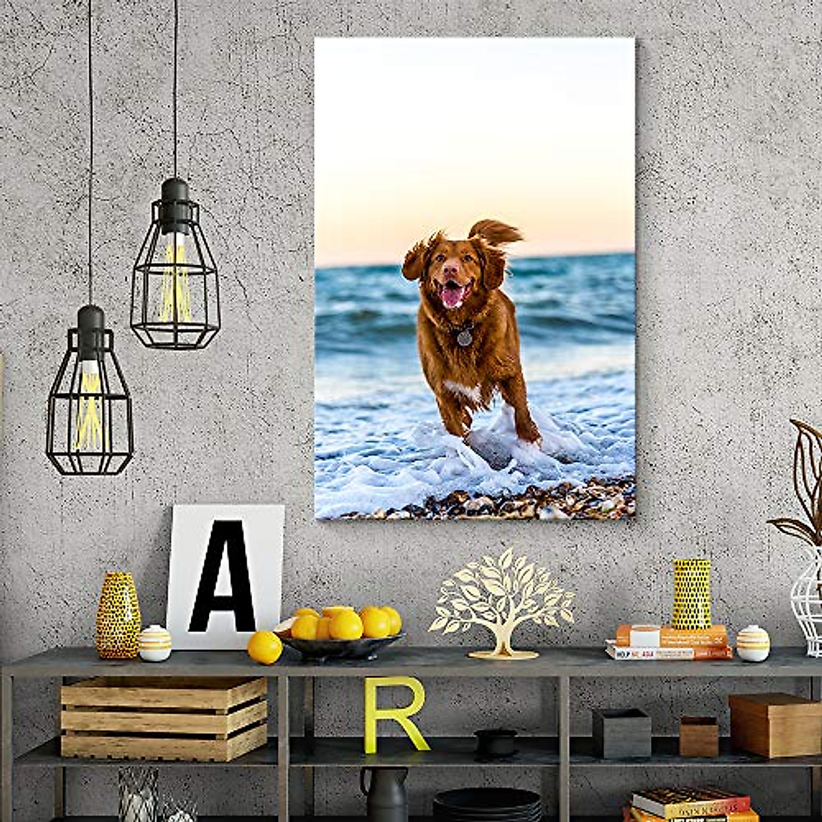 NWT Personalized Pictures to Canvas for Wall, Custom Canvas Prints with Your Photos for Pet/Animal, Framed 10x8 inches