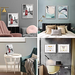 12x16 Rustic Picture Frames Solid Wood Display Pictures 11x14 or 8.5x11 Diplomas with Mat or 12x16 without Mat, Farmhouse Distressed Wooden Picture Frame for Wall or Table Top Display, Driftwood White