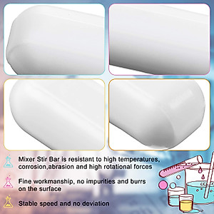 PTFE Magnetic Stirrer Mixer Stir Bar, White Color, Stir Rod Magnetic, Laboratory Bar, Stir Plate Bar, Stir Plate Magnet Stick (8 Pieces,30 mm/ 1.18 Inch)
