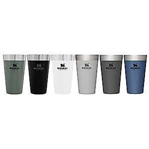STANLEY Adventure Stacking Beer Pint 0.47L - Travel Mug Keeps Beer Cold For 4 Hours - Stainless Steel Beer Mug - Stacks Infinitely - Double Wall Vacuum Insulation - Dishwasher Safe - Hammertone Green