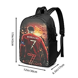 Customized For Football Fans Multifunction With Ronaldo #7 Logo Backpack Travel Sports Backpack, Computer Bag For Men Women