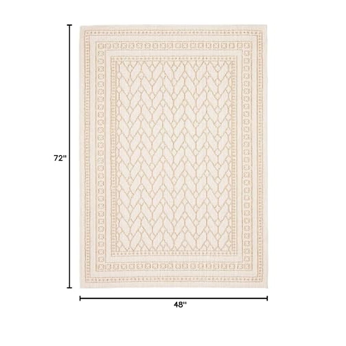 eCarpetGallery Vintage Turkish Area Rug for Living Room Bedroom 4x6 Taupe Carpet, High Low Pile Textured Taupe Rug, 368015
