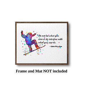 Dignovel Studios 13X19 Unframed Snowboard Sports Do Not Let What You Cannot Do Interfere Quotes Watercolor Art Print Inspirational Wall Art Housewarming Office Home Decor DN557