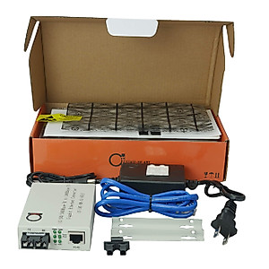 Multimode SC 850nm Gigabit Fiber Media Converter - Built-In SC Fiber Module 550m (0.34 miles) – to UTP Cat5e Cat6 10/100/1000 RJ-45 – Auto Sensing Gigabit | Fast Ethernet Speed - Jumbo Frame - LLF