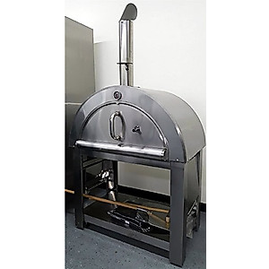 44" Wood Fired Stainless Steel Artisan Pizza Oven or Grill with Waterproof Cover, Outdoor or Indoor