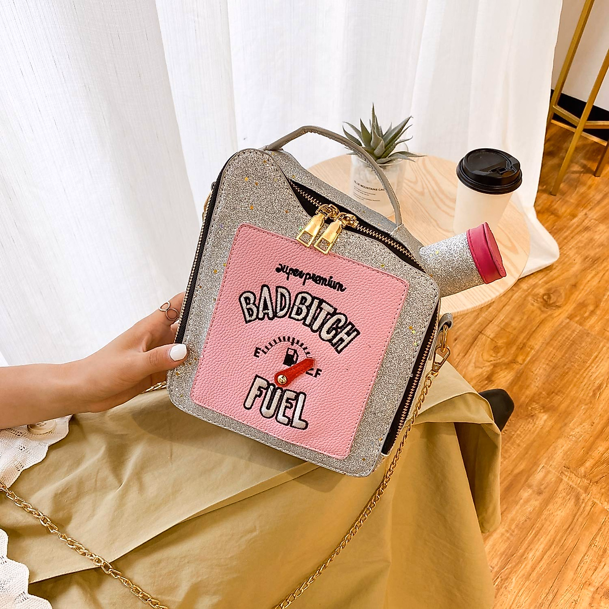 KUANG! Women Fashion Sequin Crossbody Bag Fun Gasoline Handbag Shoulder Bag for Women Messenger Tote Bags