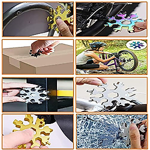 Ruin 18-in-1 Snowflake Multi-tool and 20-in-1 Snowflake Multi-tool ,6 Pack Portable Stainless Steel Snowflake Multitool for Outdoor Travel Camping Adventure Wrench Bottle Opener