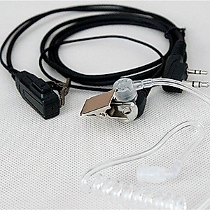 NSKI Air Acoustic Earpiece Headset for Two Way Radios UV-5R UV-B6 BF-888S UV-B6 UV-B5 Walkie Talkies 2-Pin Jack.