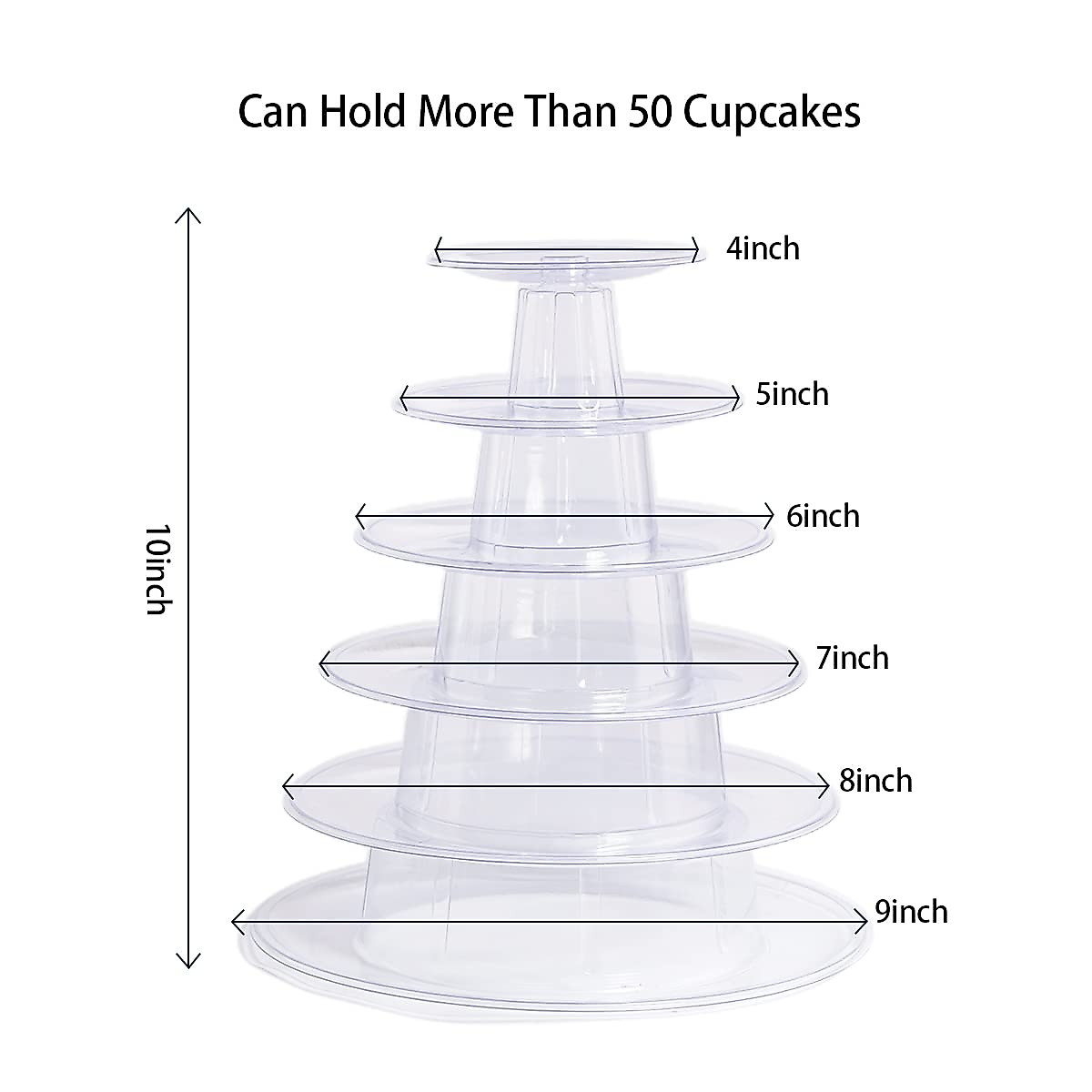 6 Tier Macaron Tower Stand for Wedding Birthday Party,Plastic Display Stand for Cupcake Cake2