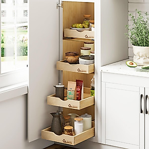 WelFurGeer Pull Out Drawers for Kitchen Cabinets, Pull Out Cabinet Organizer, Kitchen Cabinet Organizer, Pot and Pan Organizer for Cabinet, Slide Out Cabinet Organizer, Drawer Organizer (20''W)