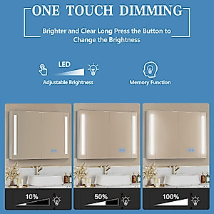 LALAHOO 30" W x 22" H Double-Door Bathroom Medicine Cabinet with Mirror, Bathroom Wall Cabinet Medicine Cabinet Mirror Recessed Medicine Cabinet