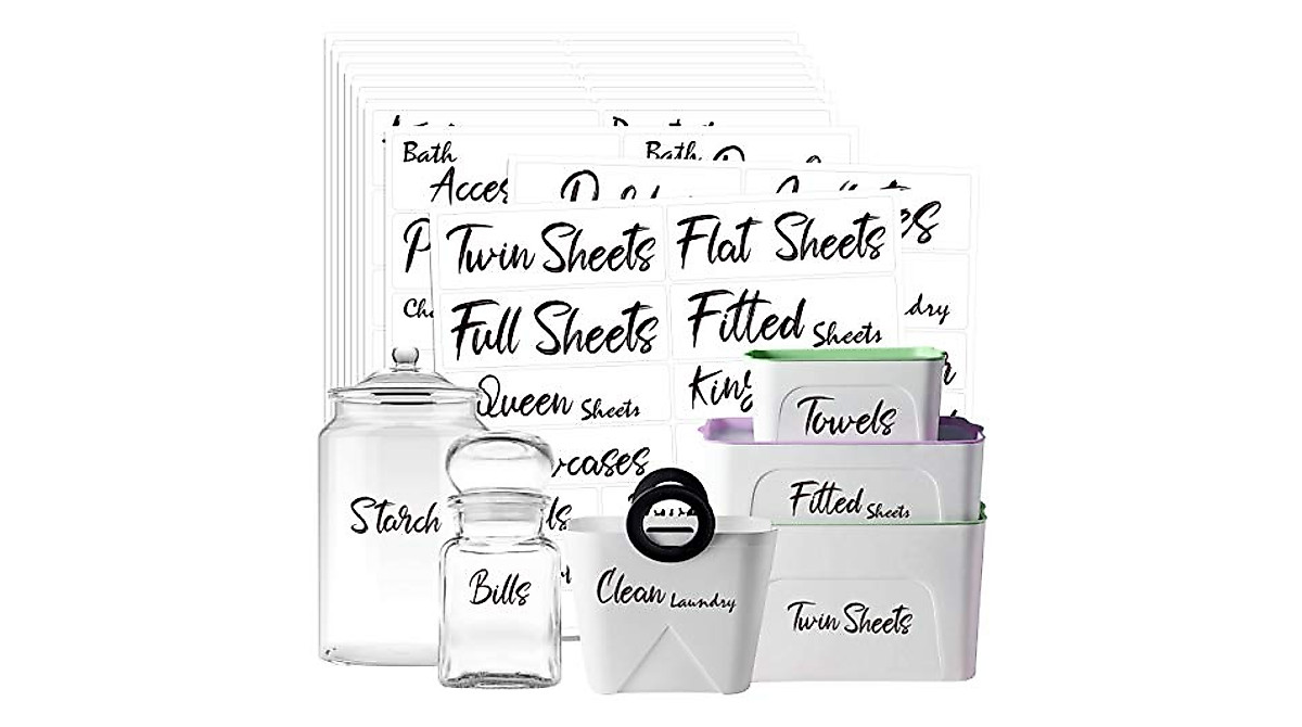 Organize with Hebayy 242 Cursive Laundry Labels