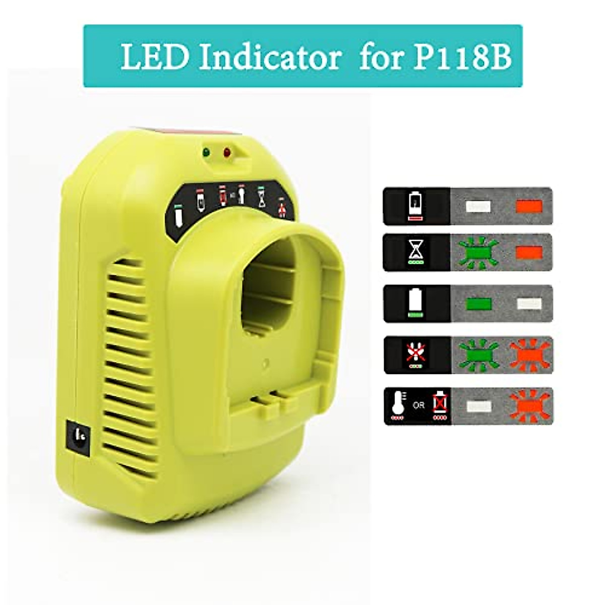 2Packs 18V Battery and Charger Combo for Ryobi 18-Volt Cordless Tools Battery and P118B Charger, Cell9102 18V Battery Capacity Output 3.0Ah