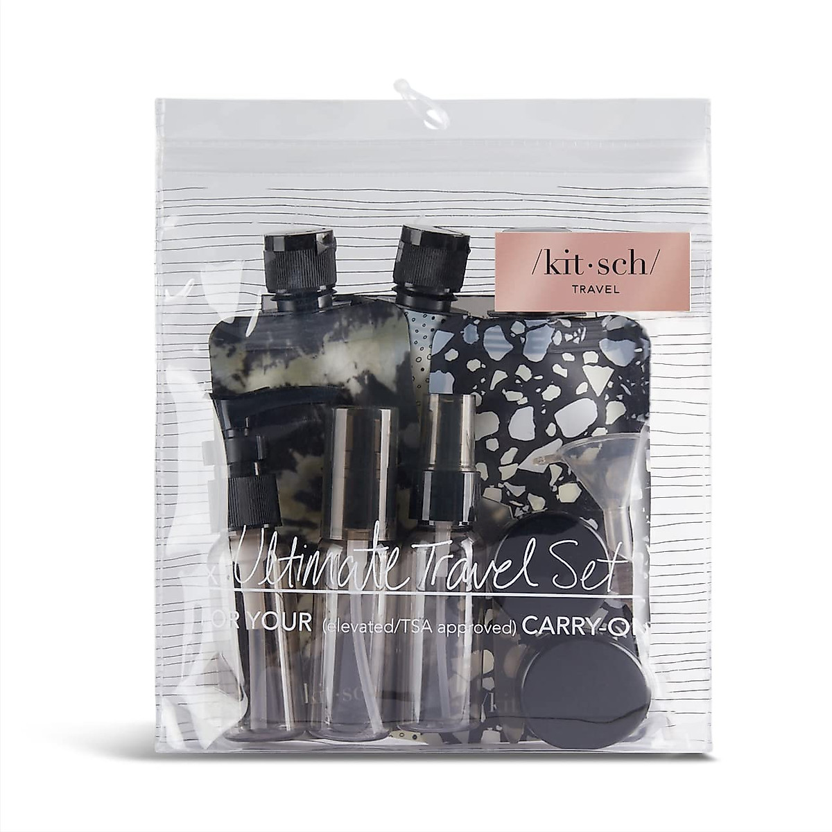 Kitsch Black Tie Dye Ultimate Travel Set 11 Piece, 11 CT
