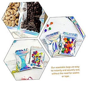 Dime Bag 100pcs Plastic Bag Glitter Earrings Bead Earrings Plastic Bags Clear Sealed Bag Zipper Storage Bags Small Clear Bags Sealing Earring Bag Necklace Bag Small Bags Snack Abs