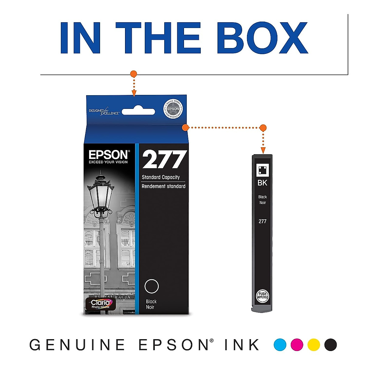 Epson T277 Claria Photo HD Ink Standard Capacity Photo Black Cartridge (T277120-S) for Select Expression Printers