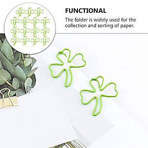 Homoyoyo 15 Pcs Shamrock Clover Shaped Paper Clips Great for Paper Clip Collectors or Office Present with Box