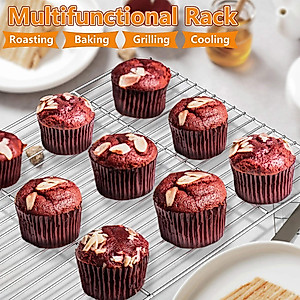 LIANYU Roasting Pan, 14 Inch Turkey Roaster Pan with 2 Racks, Heavy Duty Stainless Steel Lasagna, Pan, Deep Broiling Pan for Turkey, Chicken, Dishwasher Safe