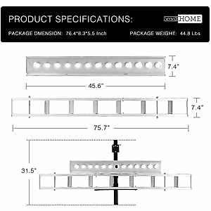 SPECSTAR Heavy Duty Aluminum Motorcycle Carrier, 450 Lbs Capacity Hitch Mounted Scooter Dirt Bike Rack with Loading Ramp and Locking Device