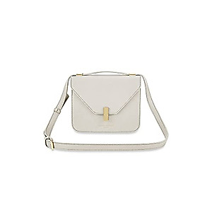 KATIE LOXTON Casey Womens Medium Vegan Leather Convertible Crossbody Top Handle Satchel Purse Off White