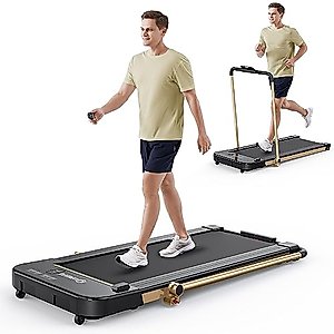 UREVO 2 in 1 Under Desk Treadmill, 2.5HP Folding Electric Treadmill Walking Jogging Machine for Home Office
