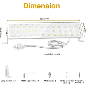 Onforu LED Shop Lights,6500K Daylight White LED Work Shop Lights for Garage,72W 6500lm Ultra Bright Garage Light with Plug,IP66 Waterproof LED Work Shop Light for Garage Warehouses Shops(2 Pack)