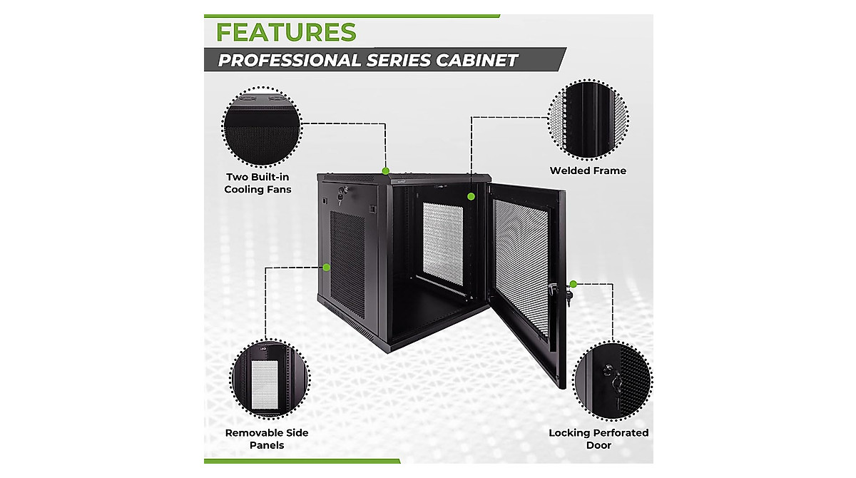 Durable NavePoint 12U Server Rack Enclosure - Space Efficient