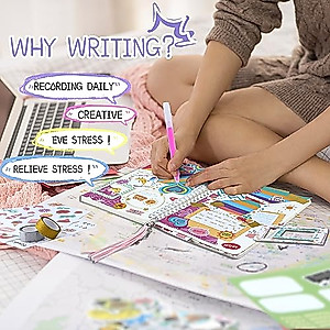 Esnowlee DIY Journal Kit for Teenage Girls Scrapbook & Diary Supplies Set Gift for 8-14 Year Old Girl Birthday Gifts Ideas for Teen Age Girls