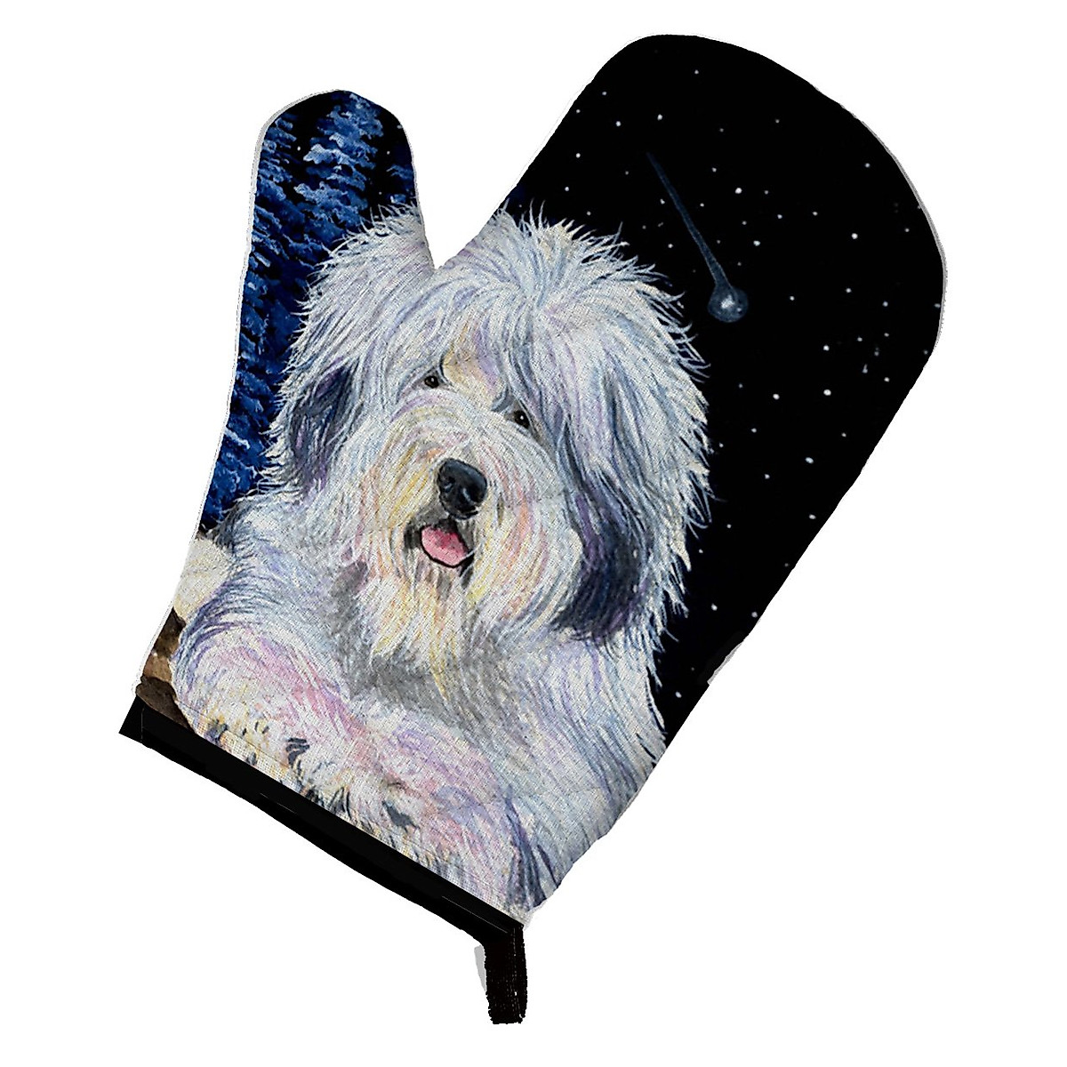 Caroline's Treasures SS8443OVMT Starry Night Old English Sheepdog Oven Mitt Heat Resistant Thick Oven Mitt for Hot Pans and Oven, Kitchen Mitt Protect Hands, Cooking Baking Glove