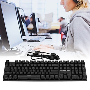 Byged USB Backlight Keyboards, 108 Keys RGB Backlit Keyboard Mechanical Computer Keyboard PC Gaming Keyboards with Stable Data Transmission, for Win System(Black Shaft)