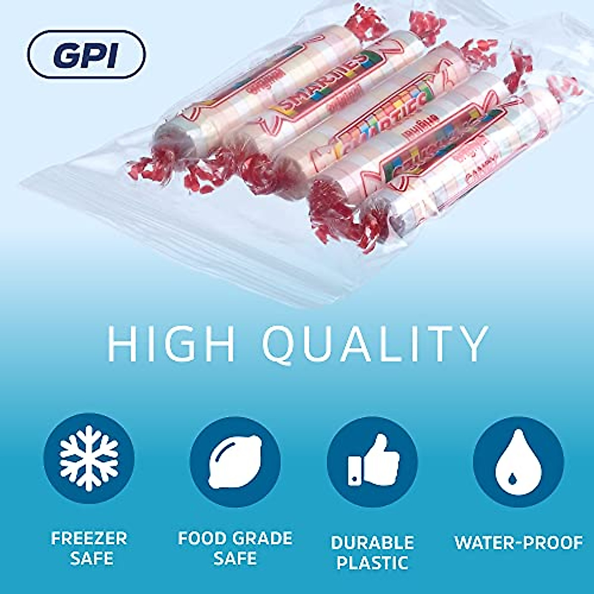 GPI - 3" x 5" - Bulk Pack of 200, 2 Mil Thick, Clear Plastic Reclosable Zip Bags, Hang Hole for Display, Durable Poly Baggies with Resealable Zip Top Lock for Storage, Packaging & Shipping
