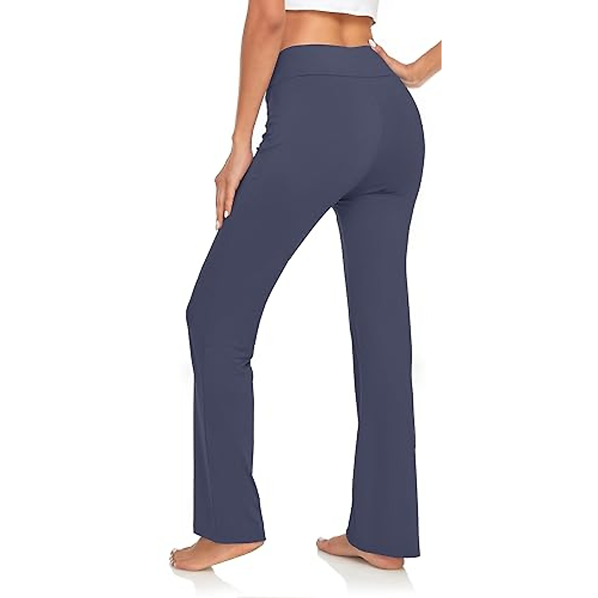 Womens Yoga Pants, High Waisted Black Yoga Pants for Women, Straight Leggings Loose Comfy Modal Running Long Active Pants (Navy Blue, L)