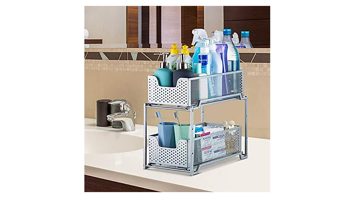 Bextsware Auledio Stackable 2 Tier Under Sink Organizer | Maximize Space