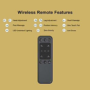 Irvine Home Collection California King Adjustable Bed Base with 10 Inch Gel Memory Foam Mattress - Dual Massage - USB Ports - Zero Gravity - Underbed Light - Wireless Remote