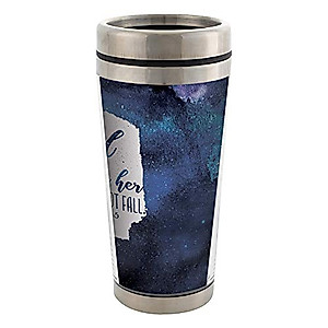 Elanze Designs God is Within Her She Will Not Fall Stainless Steel 16 oz Travel Mug with Lid