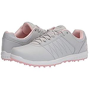 Skechers womens Pivot Spikeless Golf Shoe, Light Gray/Pink, 8 US
